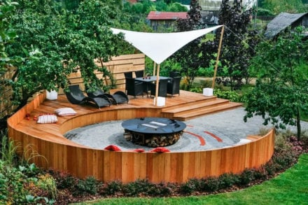 40 Circular Fire Pit Seating Area Ideas - Round Patio Designs