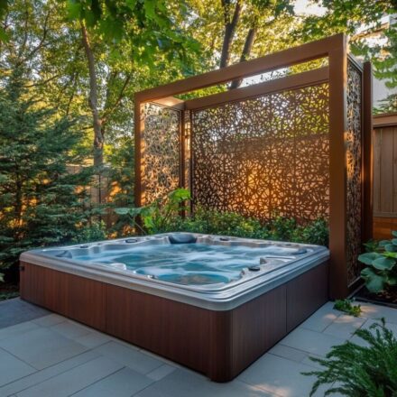 Hot Tub Privacy with Decorative Screens: 40 Ideas