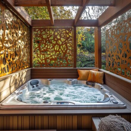 Hot Tub Privacy with Decorative Screens: 40 Ideas
