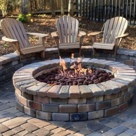 40 Oversized Red Brick Circular Fire Pit Designs with Seating