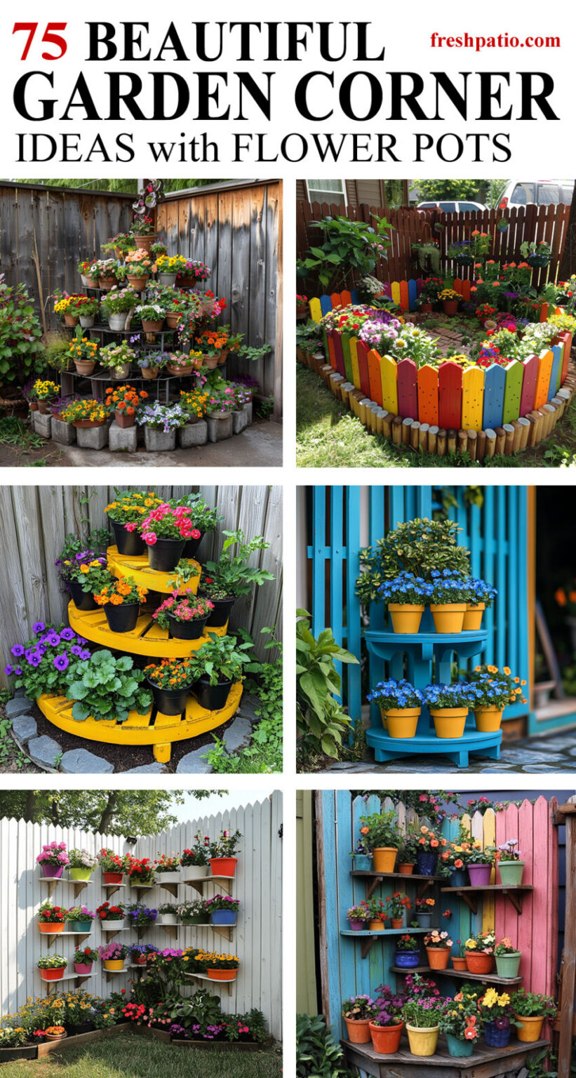 75 Beautiful Garden Corner Ideas with Flower Pots