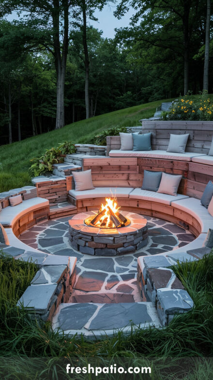 Sloped Yard Design: 26 Landscaping Ideas for Retaining Walls, Fire Pits ...